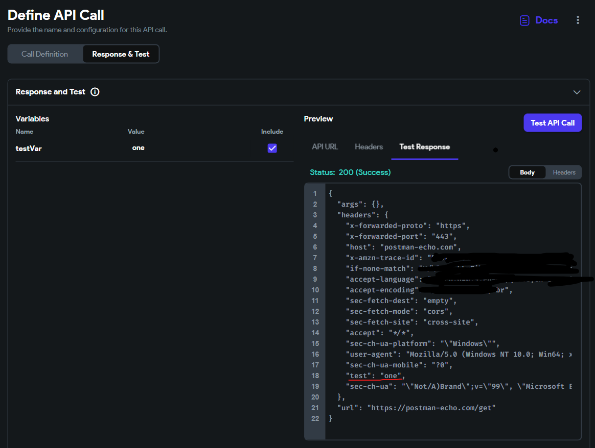Group API variables can't be used in headers (test mode web and android ...