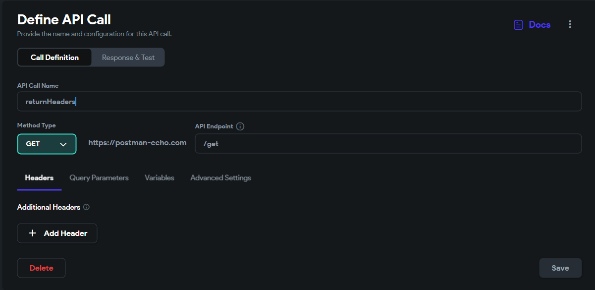 Group variables passed into group headers in API Response & Test ...