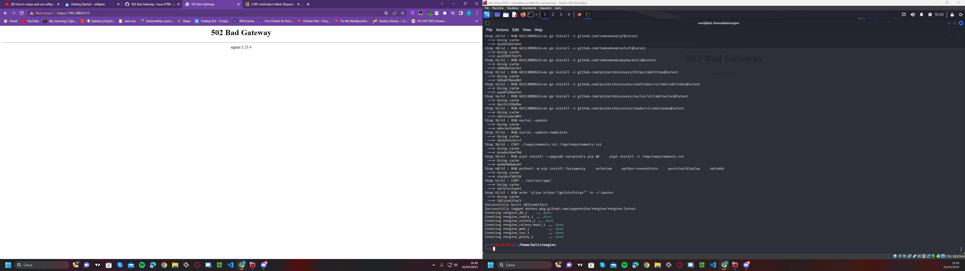 502 Bad Gateway - Please help me · Issue #861 · yogeshojha/rengine · GitHub