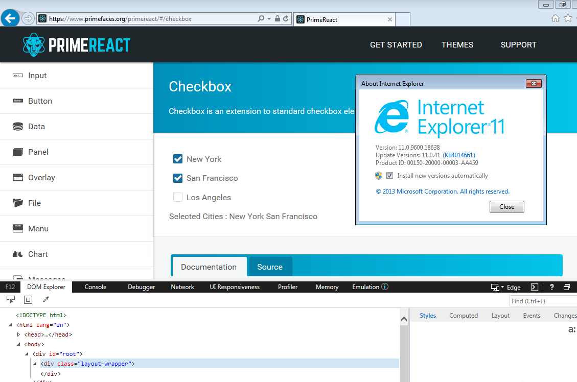 Primereact Page Crash On Ie11 · Issue 176 · Primefaces Primereact · Github