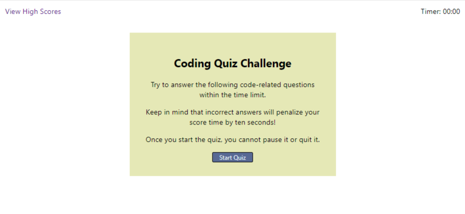 Github Anryl050fun Js Code Quiz Create A Timed Quiz On Javascript Fundamentals That Stores