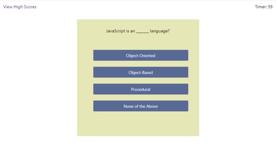 Github Anryl050fun Js Code Quiz Create A Timed Quiz On Javascript Fundamentals That Stores