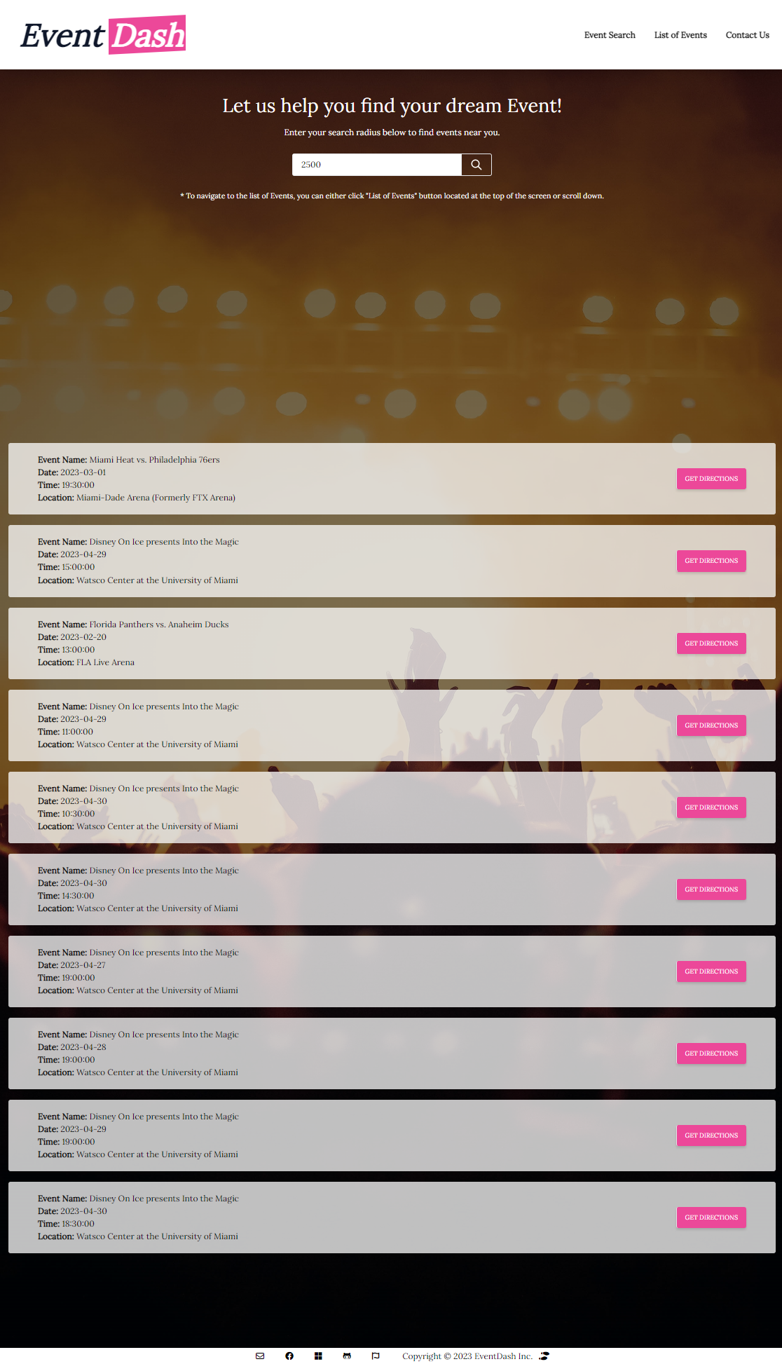 GitHub - caseyfee/EventDash: Find events near you and have Bing assist you in getting there!