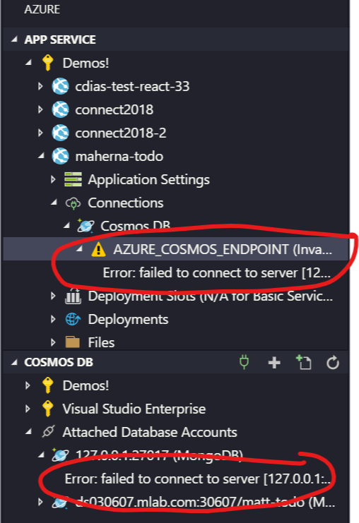 Errored attached databases cause connections node to fail to parse/load · Issue #966 · microsoft ...