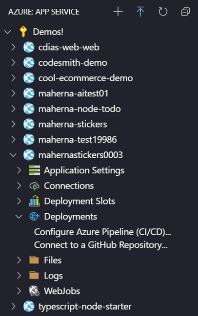 Azure Pipelines integration · Issue #1188 · microsoft/vscode-azureappservice · GitHub