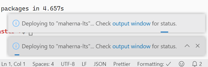 Double prompts and deployment status · Issue #1311 · microsoft/vscode-azureappservice · GitHub