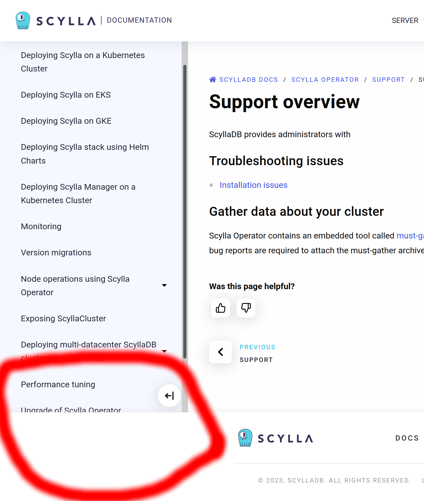 Menu / toc doesn't overlay the footer · Issue #928 · scylladb/sphinx-scylladb-theme · GitHub