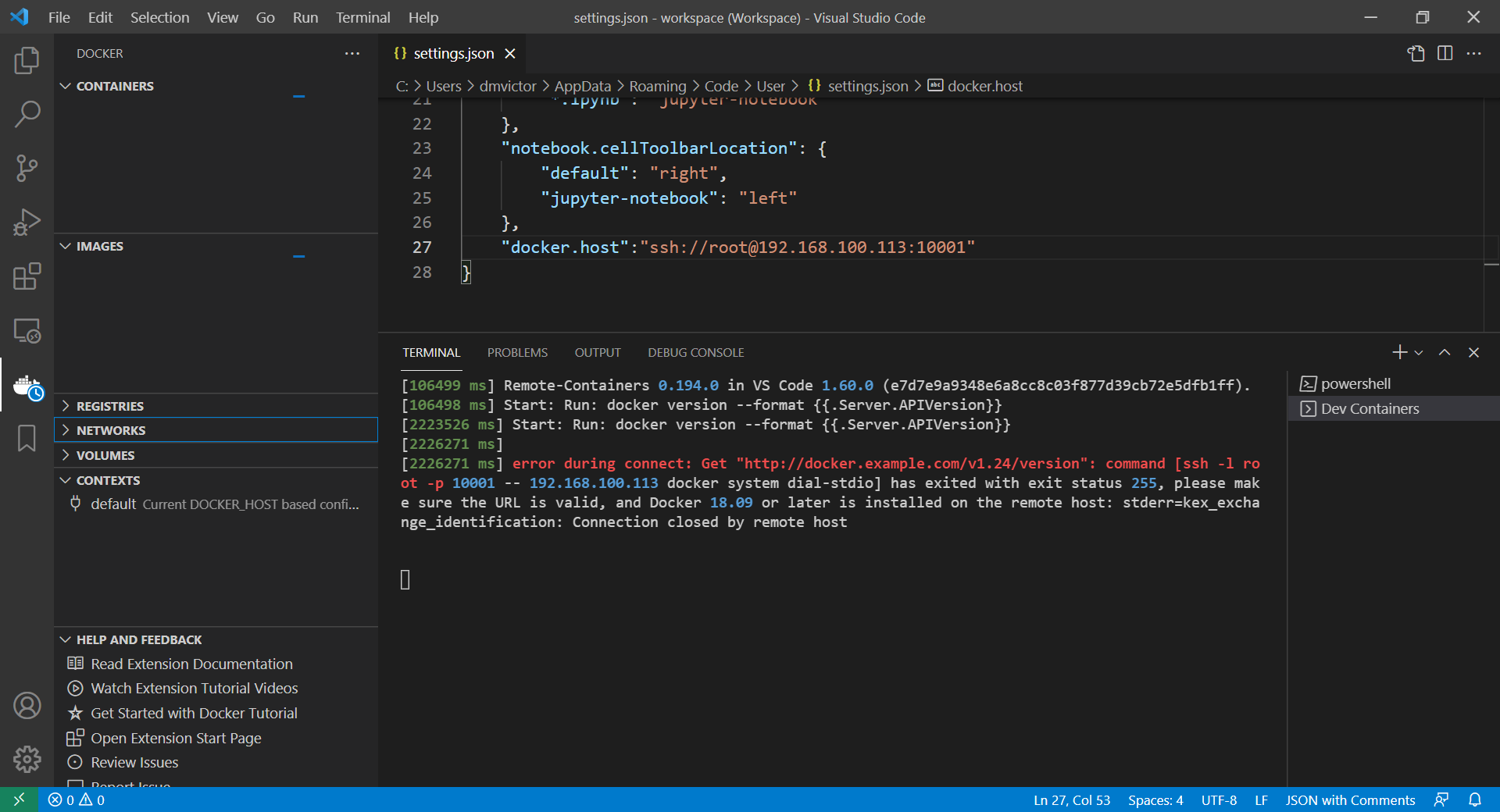 Can't connect to the remote container directly using SSH tunneling ...