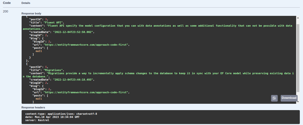 GitHub - lcsmota/BlogApi: Simple CRUD using Entity Framework Core 7