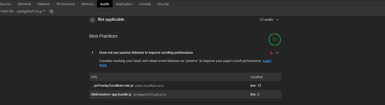 Lighthouse warning : Passive listeners · Issue #124 · KingSora/OverlayScrollbars · GitHub