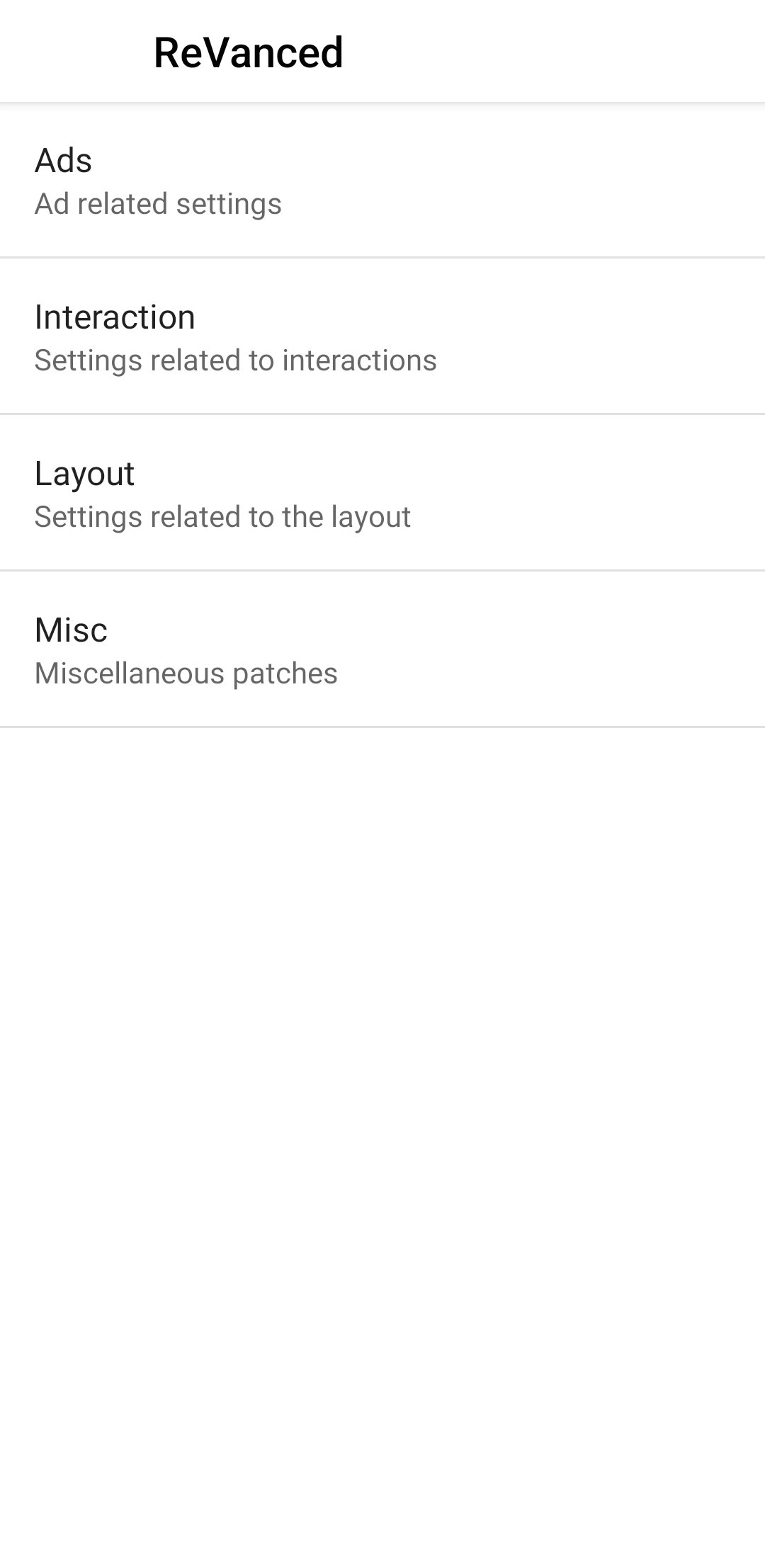 bug: The back button at the top left corner for ReVanced, RYD and SponsorBlock settings is non ...