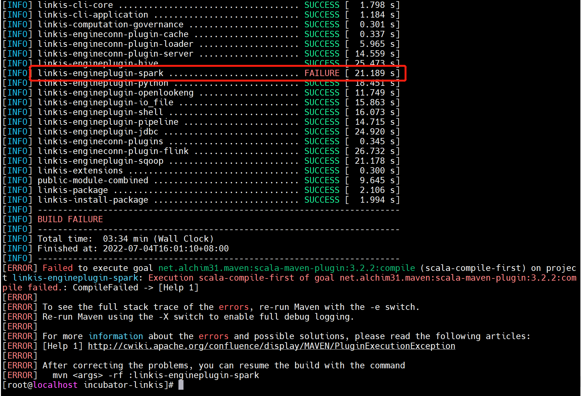 [Bug] build failed when build with spark3.2.1 · Issue #2408 · apache/linkis · GitHub
