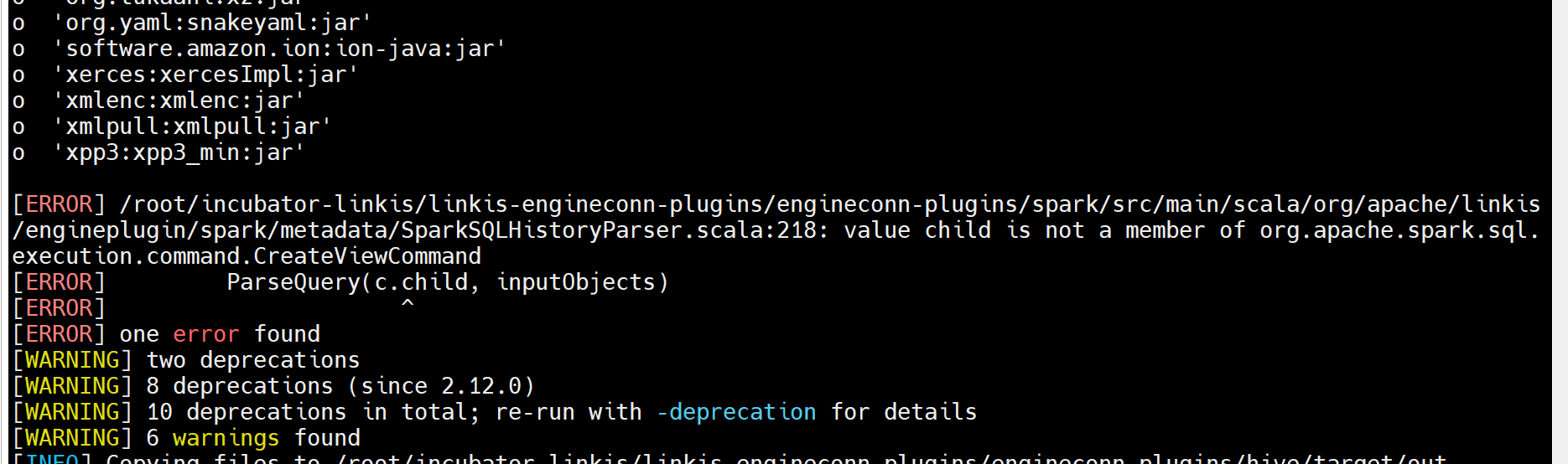 [Bug] build failed when build with spark3.2.1 · Issue #2408 · apache/linkis · GitHub
