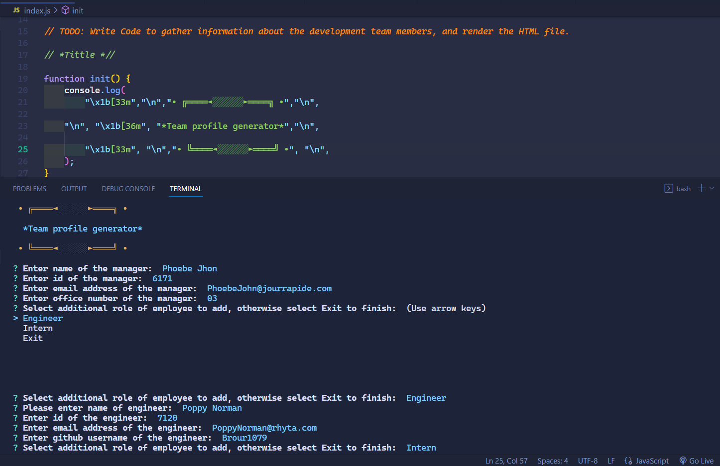 GitHub - WendyVsQz/Team-profile-generator