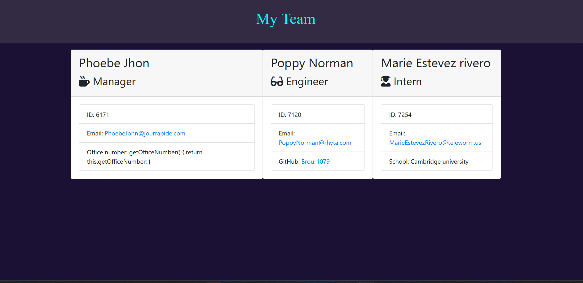 GitHub - WendyVsQz/Team-profile-generator