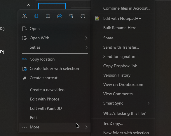 Missing Dropbox context menu in Files right click · Issue #7370 · files ...