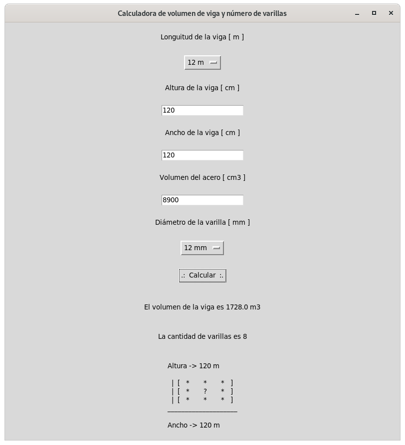 GitHub - odmendoza/calculador-varillas-viga: Aplicacion de Python que calcula en volumen de una ...
