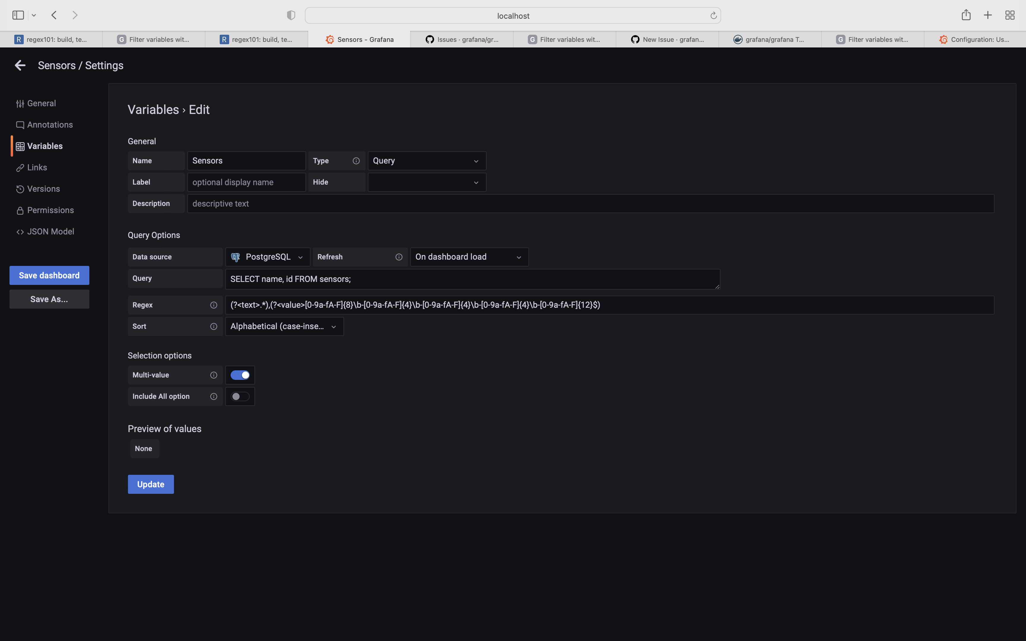 Filter and modify with named "text" "value" groups does not seem to work as described · Issue ...