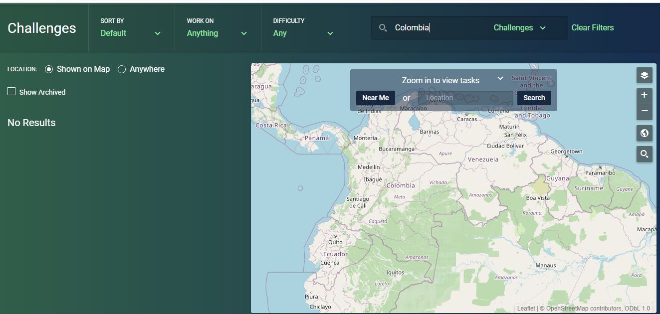 Find challenges in Colombia · Issue #1866 · maproulette/maproulette3 · GitHub