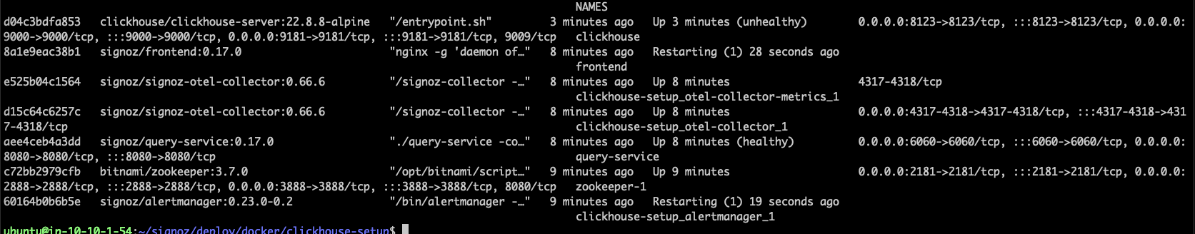 ./install.sh does not work docker containers unhealthy · Issue #2499 · SigNoz/signoz · GitHub