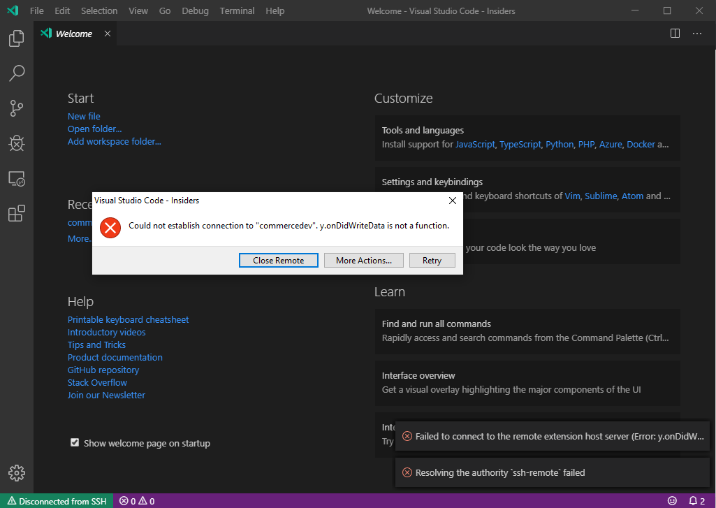 Vscode Cannot Open Remote Development · Issue 1423 · Microsoftvscode Remote Release · Github 