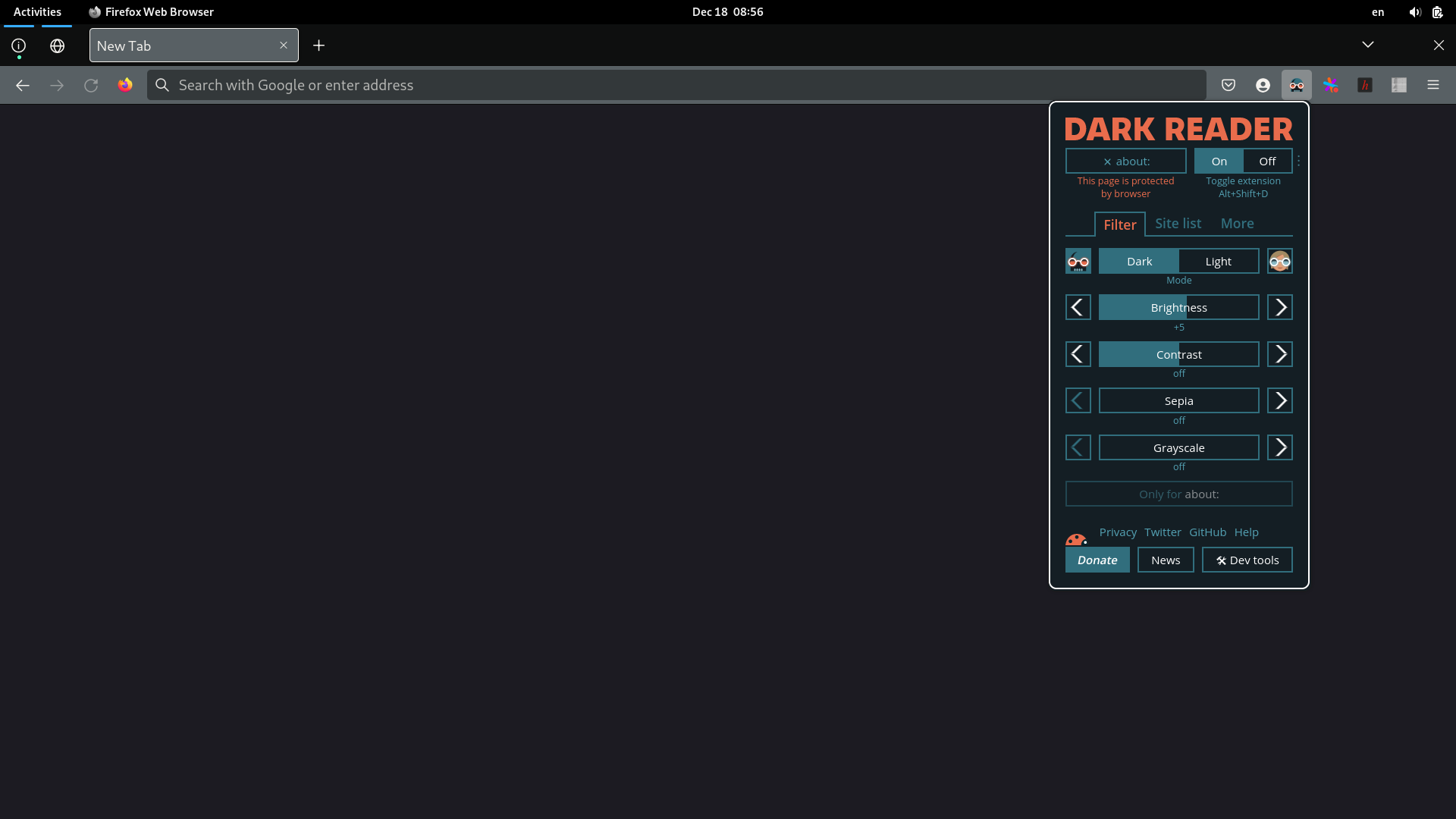 [Bug] Dark reader is able to modify protected browser pages on firefox ...