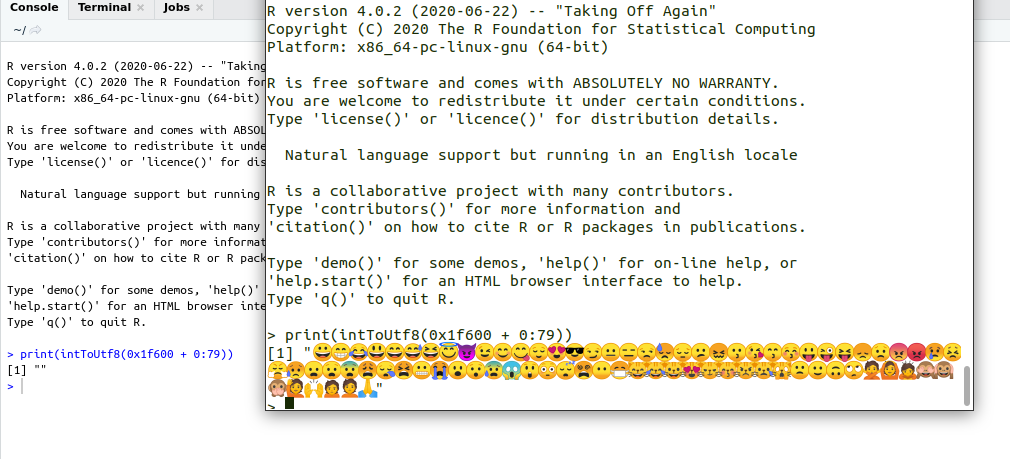 Emoji Unicode not showing in RStudio console · Issue #7255 · rstudio/rstudio · GitHub