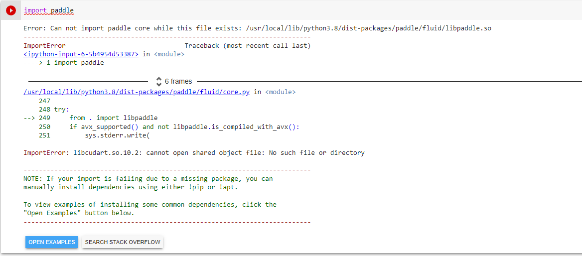 Failed to import Paddle in Colab · Issue #50210 · PaddlePaddle/Paddle · GitHub