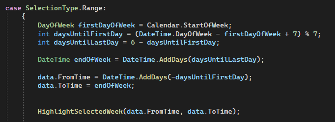 Select week range for separate month. · ME-MarvinE XCalendar · Discussion #166 · GitHub
