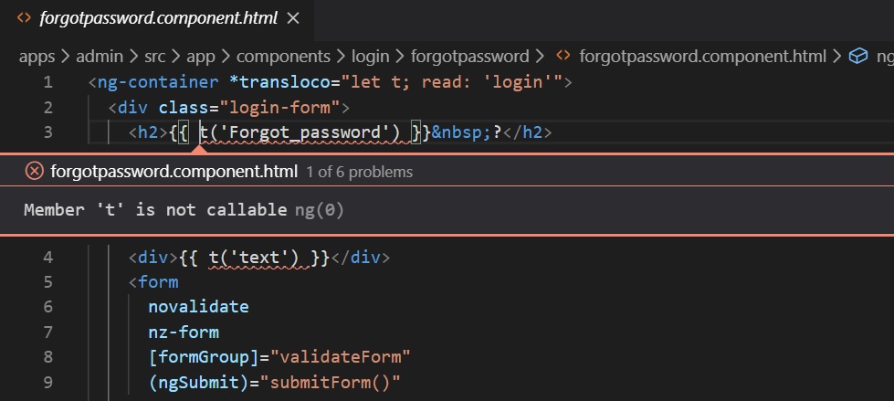 VSCode highlights transloco statement as an error · Issue #177 · jsverse/transloco · GitHub