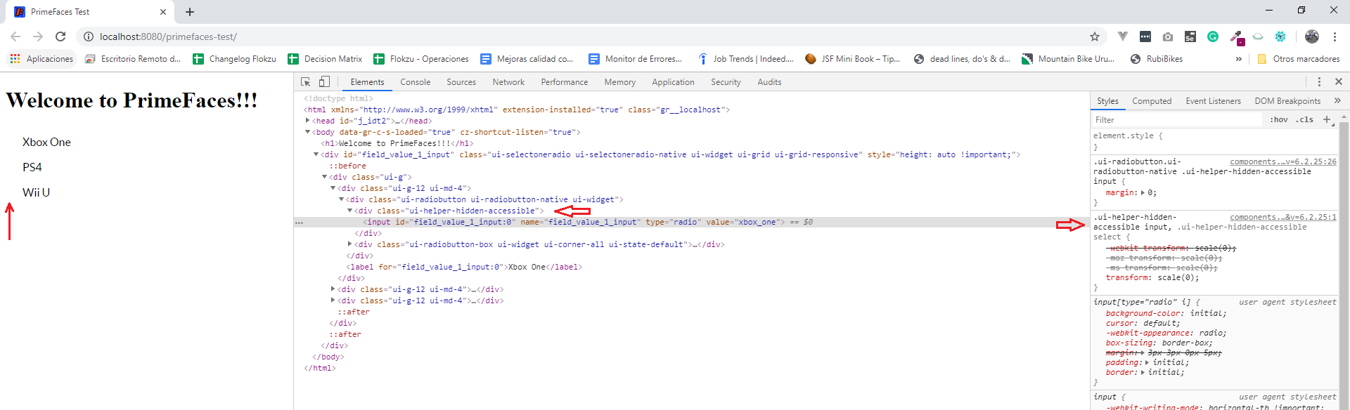 SelectOneRadio: not displaying the input (circles) · Issue #5216 · primefaces/primefaces · GitHub