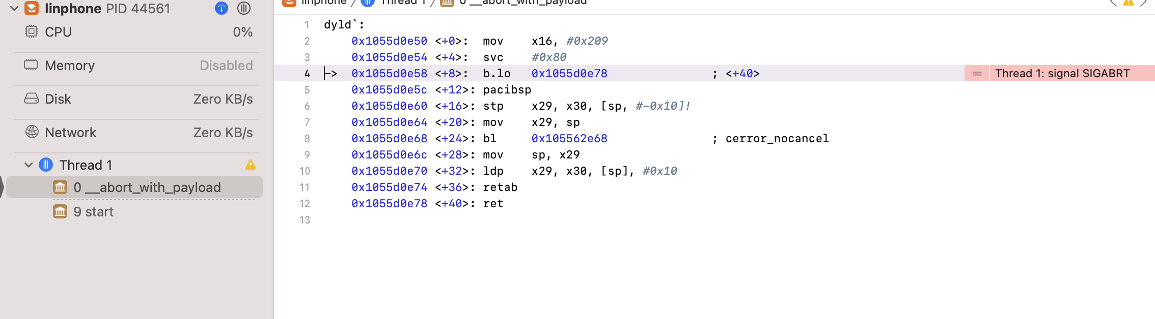 iOS 16, iPhone 11 Pro Max, app with SDK 5.2 beta 82 crashing, Library not loaded: @rpath ...