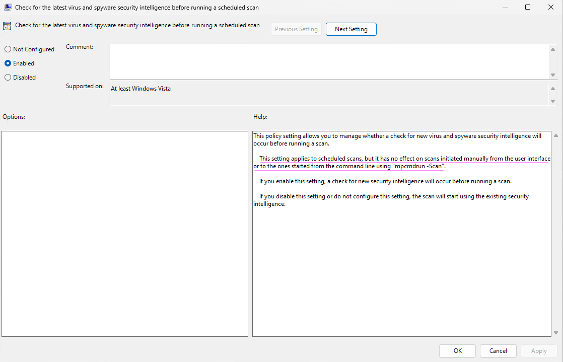 Conflict Between Description Of Windows Defender Cmdlet And Group Policy For The Same Setting