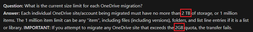 Different Storage Sizes Documented 2tb And 2 Gb · Issue 12704 · Microsoftdocsmicrosoft 365 