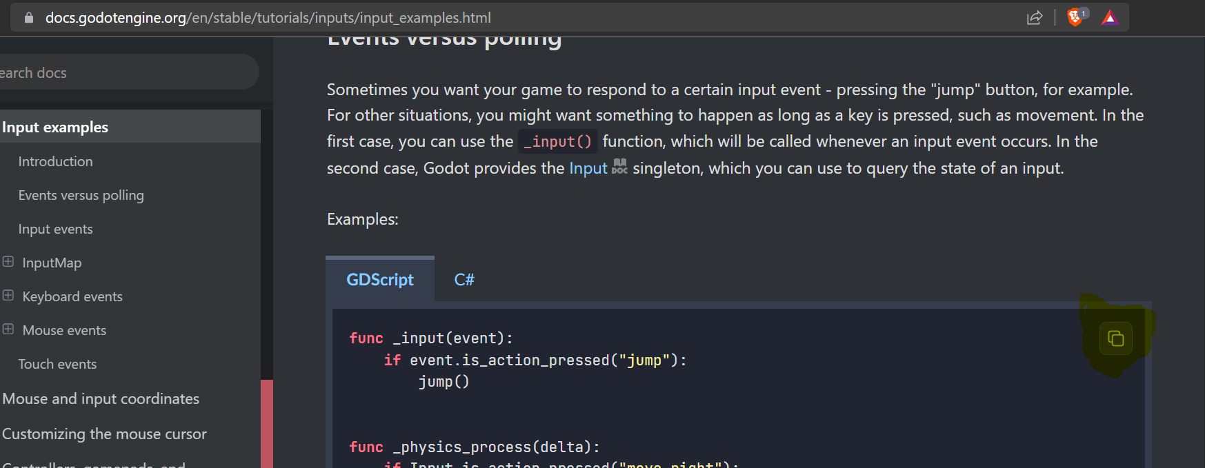 Add a button to copy a code block in the editor help · Issue #6922 ...
