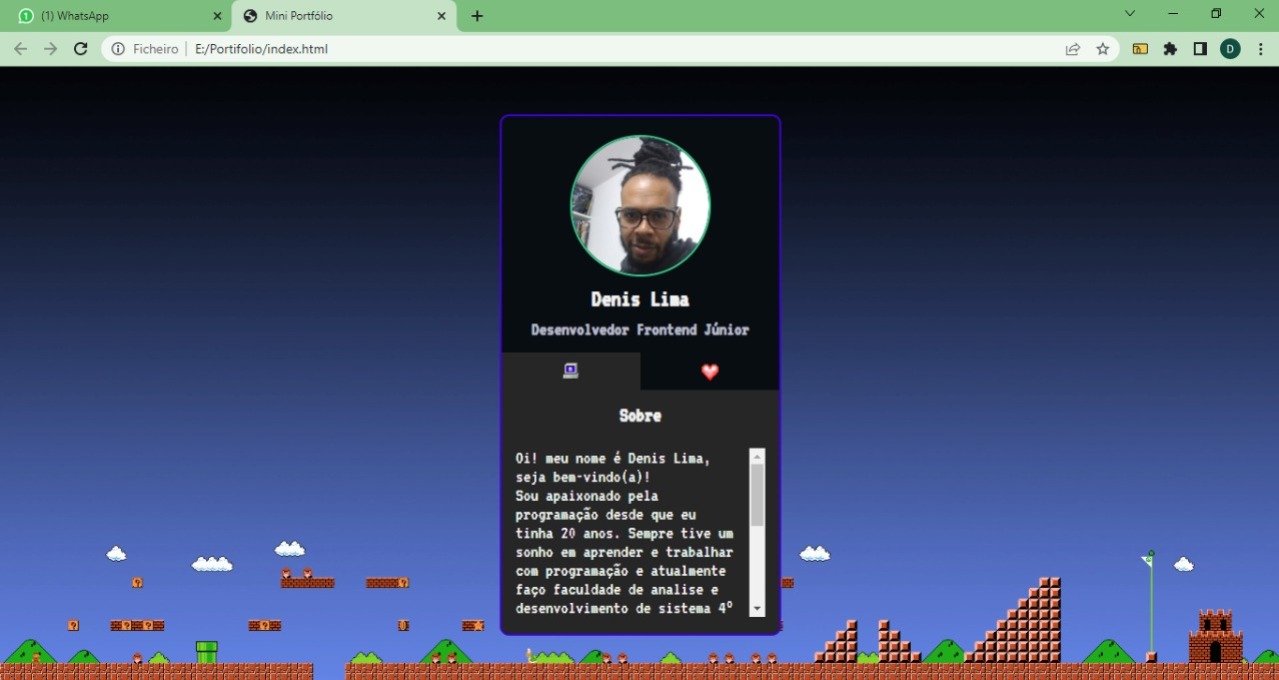 GitHub - odenisnlima/mini-portifolio: Portifolio Pessoal Html, css e JavaScript