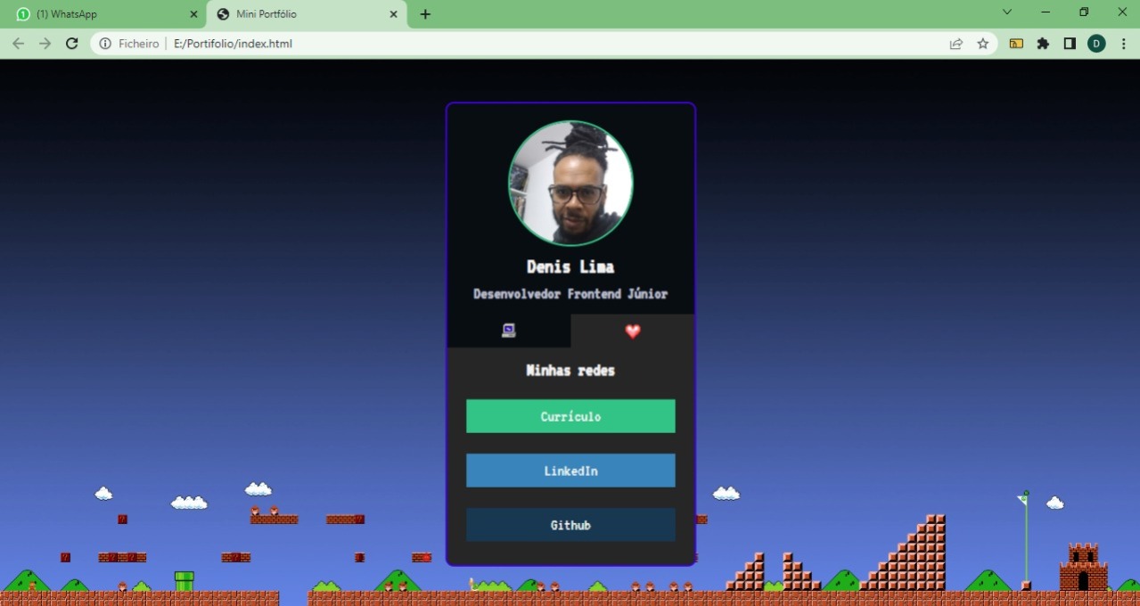 GitHub - odenisnlima/mini-portifolio: Portifolio Pessoal Html, css e ...