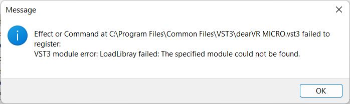 dearVR MICRO vst3 plugin fails to register · Issue #4078 · audacity/audacity · GitHub