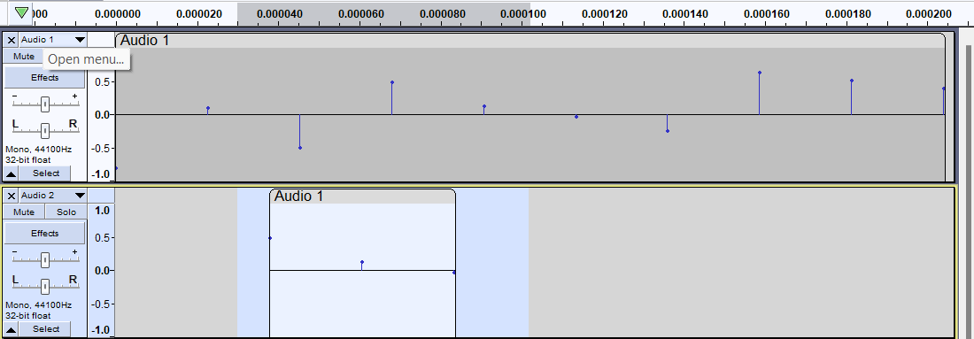 When pasting a clip into a blank project, it's half a sample shifted left to zero mark · Issue ...