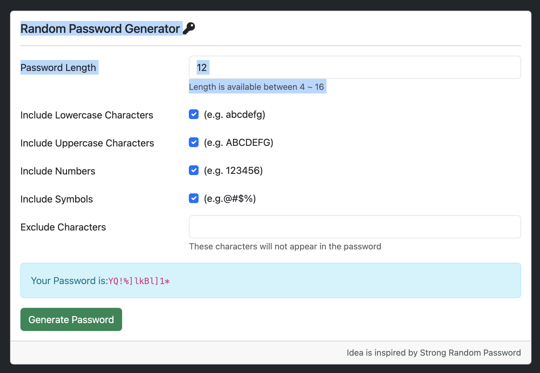 GitHub - LINCHUNHUN/password_generator