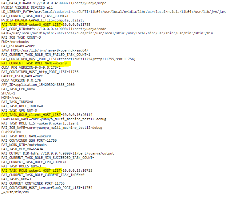 Job container env was not properly set: PAI_CONTAINER_HOST_$type_PORT_LIST, PAI_TASK_ROLE_$name ...