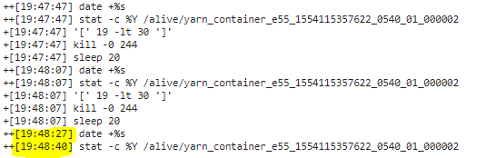Some shell command consumes much time, then job is regarded as no ...