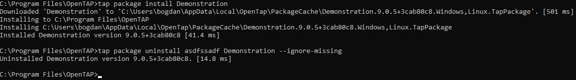 Uninstall `--ignore-missing` does not work · Issue #1034 · opentap/opentap · GitHub