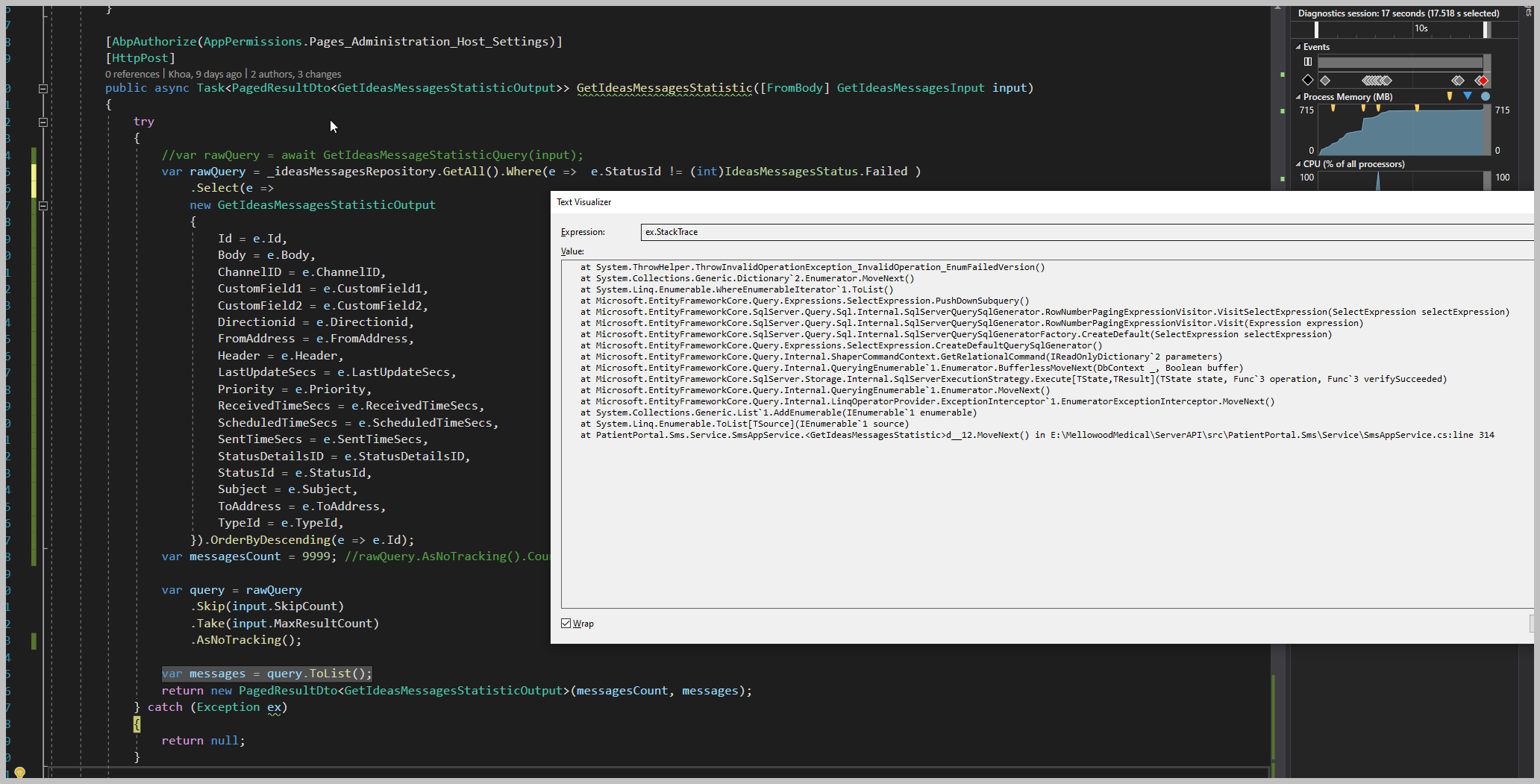 Collection was modified; enumeration operation may not execute. · Issue #6193 ...