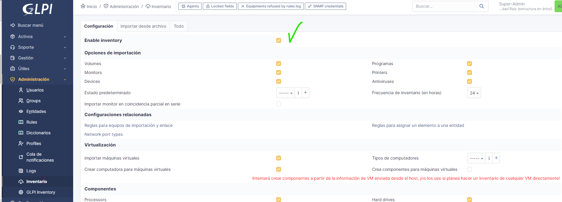 Enable Inventory · Issue 253 · Glpi Projectglpi Inventory Plugin · Github 