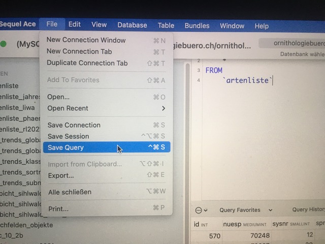 Missing `Save Query As ...` menu item & shortcut since last update · Issue #1682 · Sequel-Ace ...