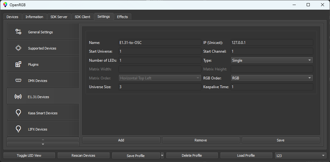 GitHub - Sergey004/E1.31-to-OSC: Virtual E1.31 device designed specifically to work with OpenRGB ...