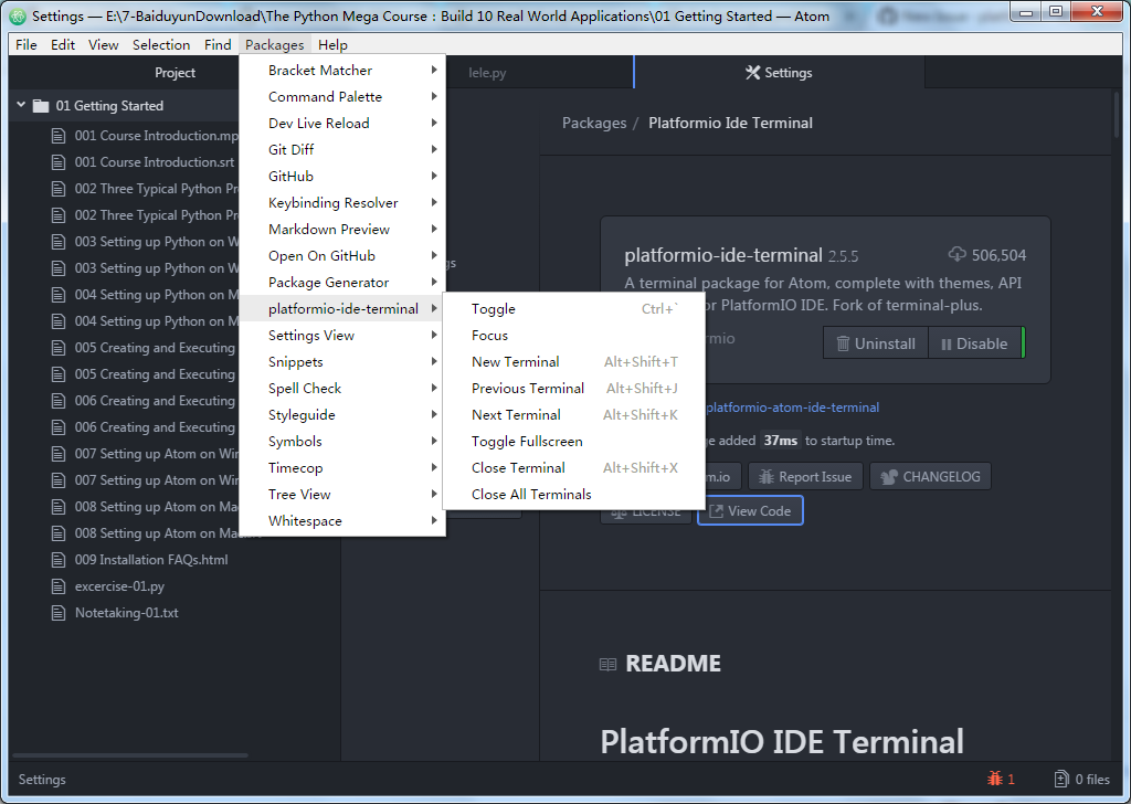 Platformio Atom Ide Terminal Installed But Doesnt Work · Issue 313 · Platformio Platformio