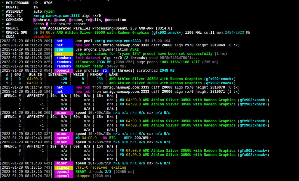 XMRig doesnt mine with GPU. It displays N/A on first attempt and in second try, it cant find any ...
